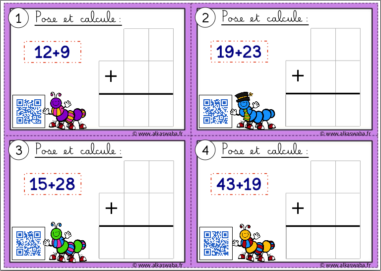 Cartes d’additions auto-correctives avec et sans retenues | Blog d ...